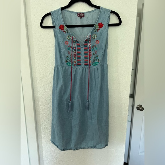 Coline | Dresses | Coline Chambray Embroidered Dress | Poshmark